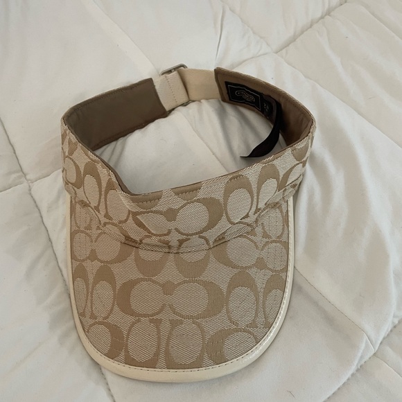 Accessories | Coach Visor Tan Logo Pattern | Poshmark